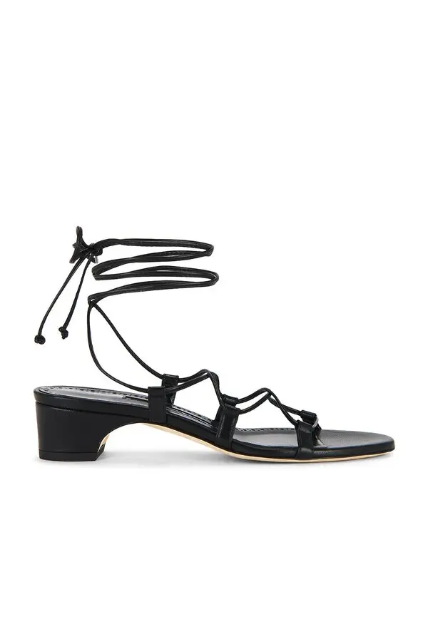 Manolo Blahnik Della San 30 Sandal - Black