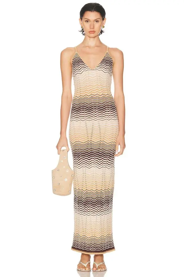 Ronny Kobo Vuolo Knit Dress - Neutral Multi