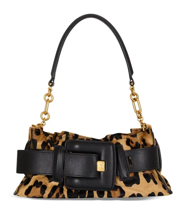 Balmain Mini Leopard Anthem Shoulder Bag - Brown