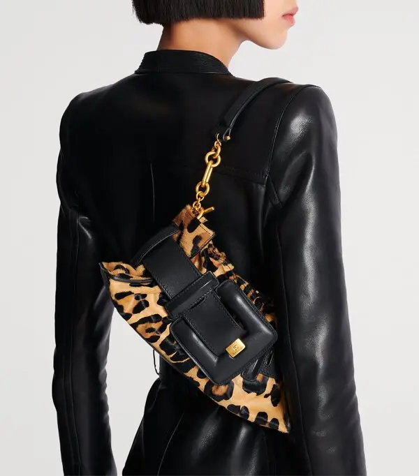 Balmain Mini Leopard Anthem Shoulder Bag - Brown