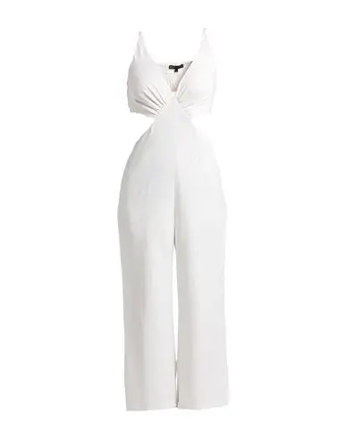 Maje Crepe Jumpsuit With Cutout - White
