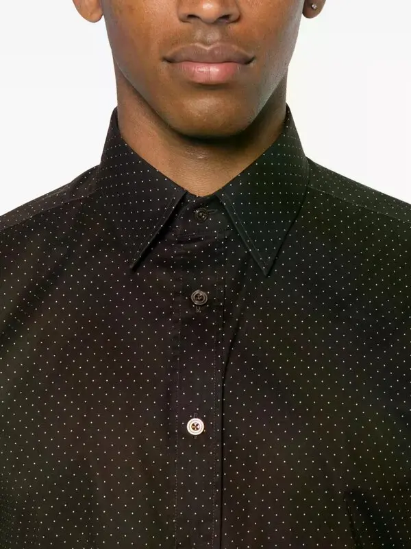 TOM FORD Polka-dot Cotton Shirt - Brown