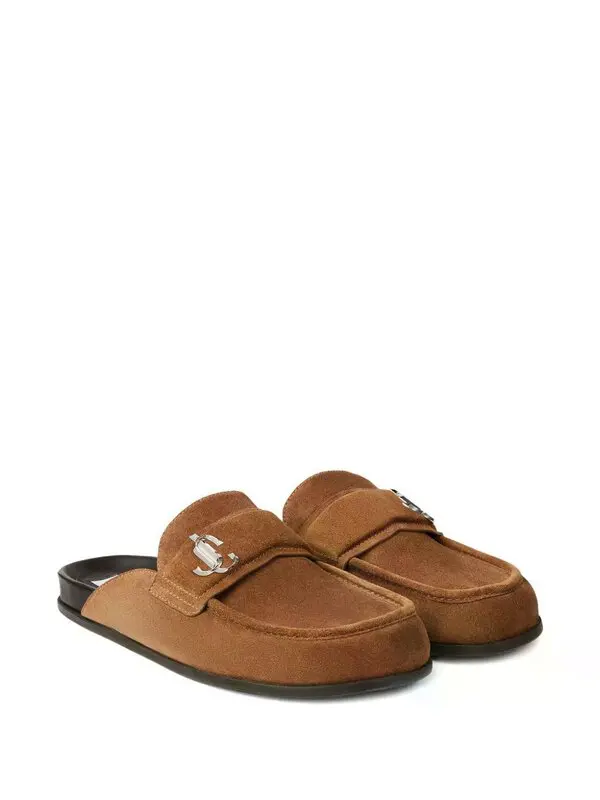 JIMMY CHOO Milo Suede Slippers - Brown