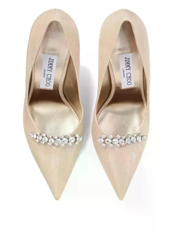 JIMMY CHOO Belinda Crystal Embellished Pumps - Gold