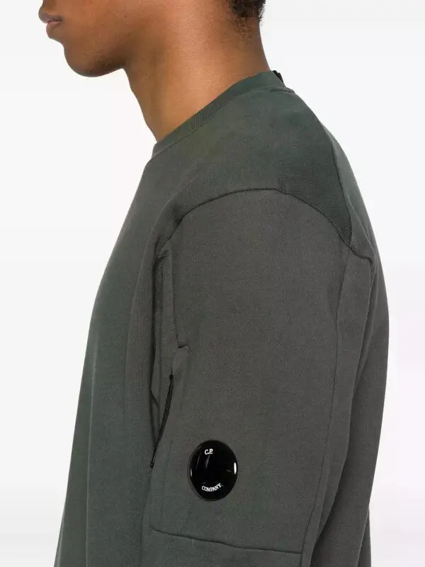 C.P. COMPANY Lens-detail Crew-neck Sweatshirt - Green