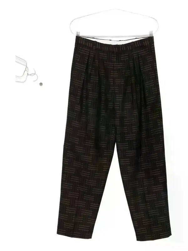 Kenzo Pleated Patterned Straight-leg Trousers