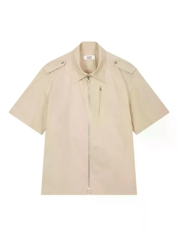 STUDIO TOMBOY Zip-fastening Short-sleeve Shirt - Neutrals