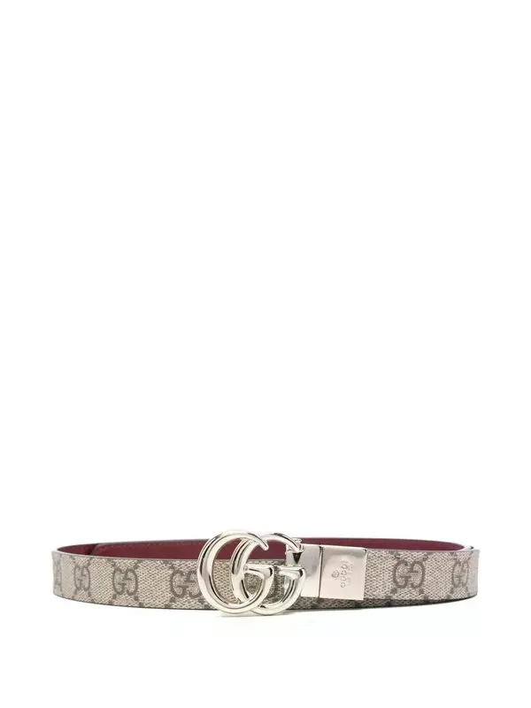 Gucci Gg Monogram Leather Belt - Neutrals