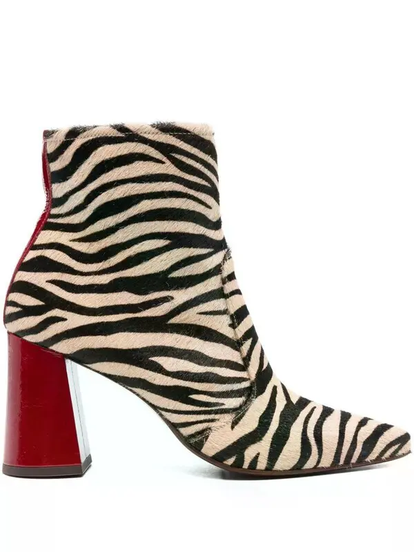 Chie Mihara 80mm Zebra-print Ankle Boots
