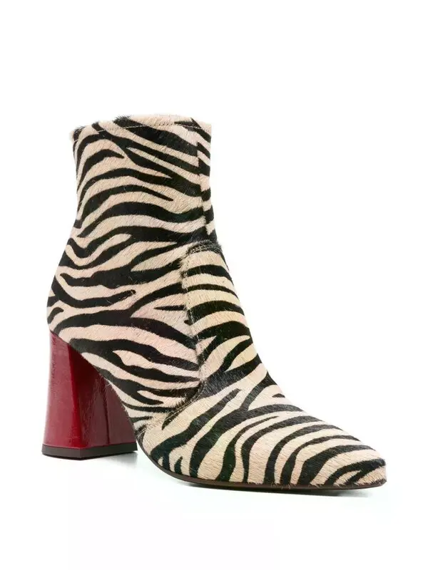 Chie Mihara 80mm Zebra-print Ankle Boots