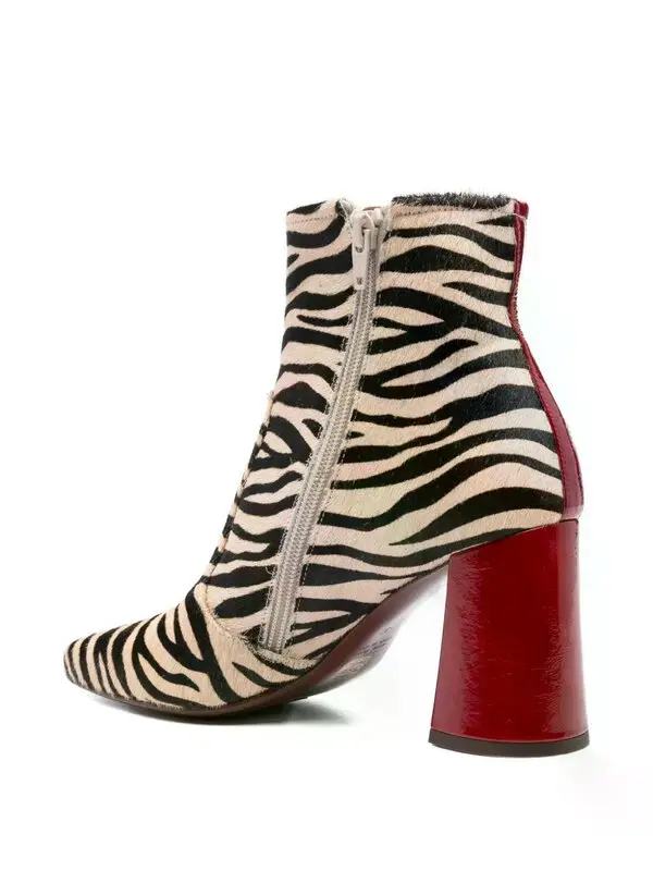 Chie Mihara 80mm Zebra-print Ankle Boots
