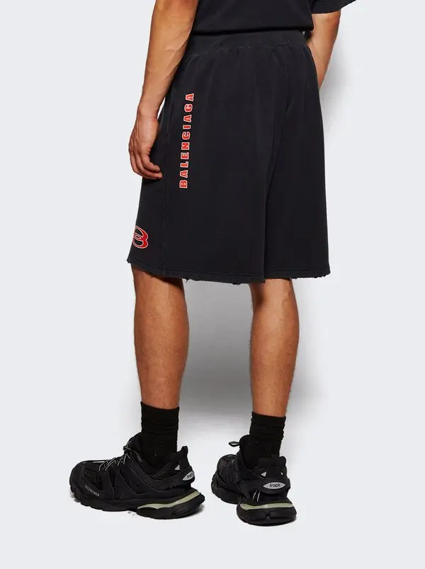 Balenciaga Cotton Long Shorts - Black | Editorialist