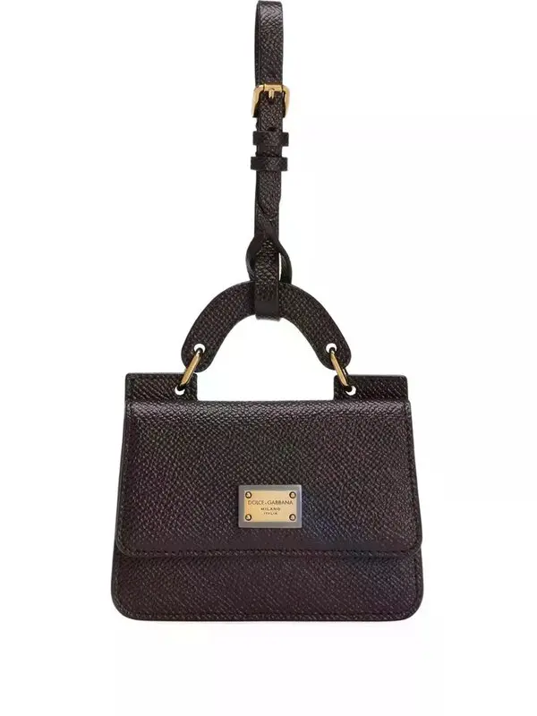 Dolce & Gabbana Textured Leather Mini Bag Wallet - Purple