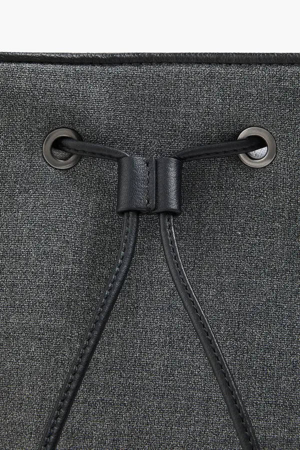 Brunello Cucinelli Bead-embellished Leather-trimmed Wool Bucket Bag