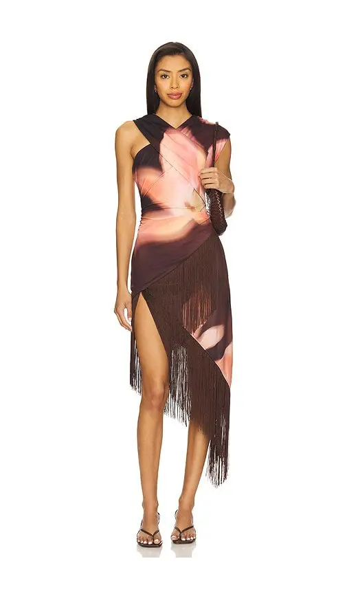 THE WOLF GANG Veda Midi Dress - Brown