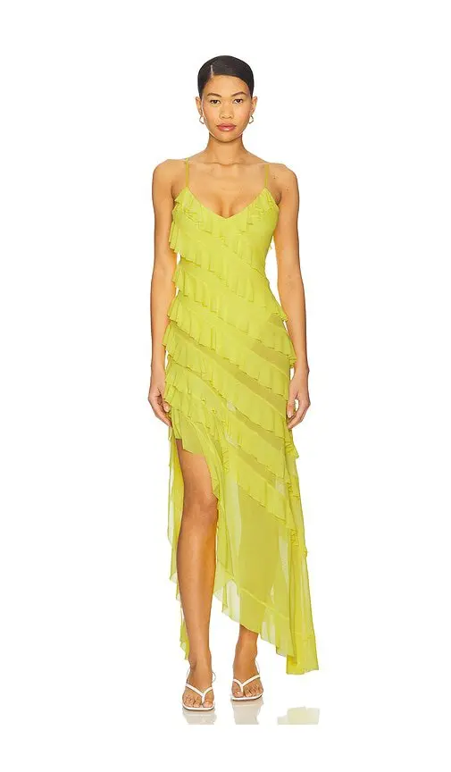 AFRM Vienna Ruffled Maxi Dress - Yellow