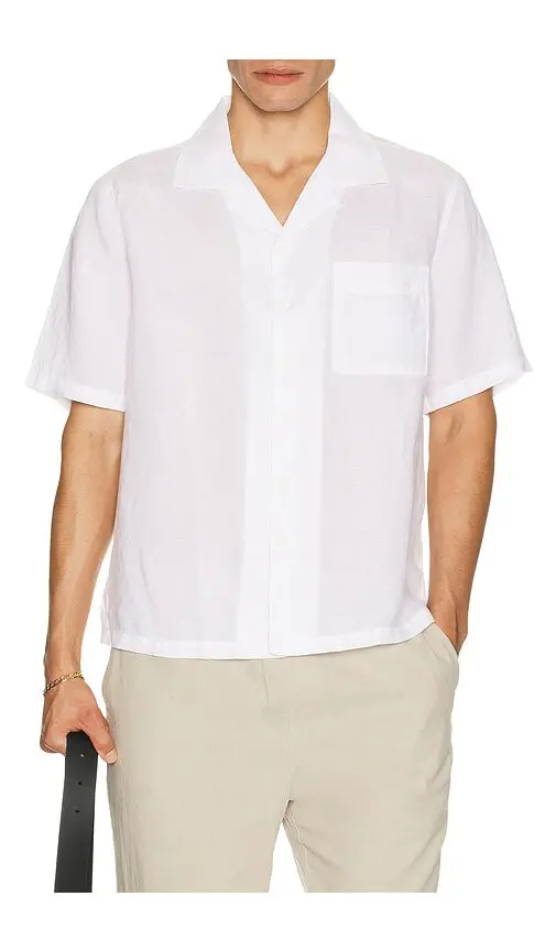 Onia Air Linen Convertible Vacation Shirt - White