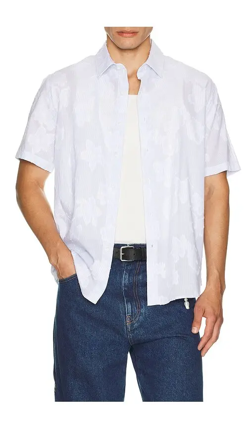 Vince Fil Coupe French Placket Shirt In Blue