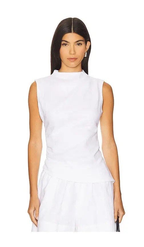 AEXAE Linen Ruched Top