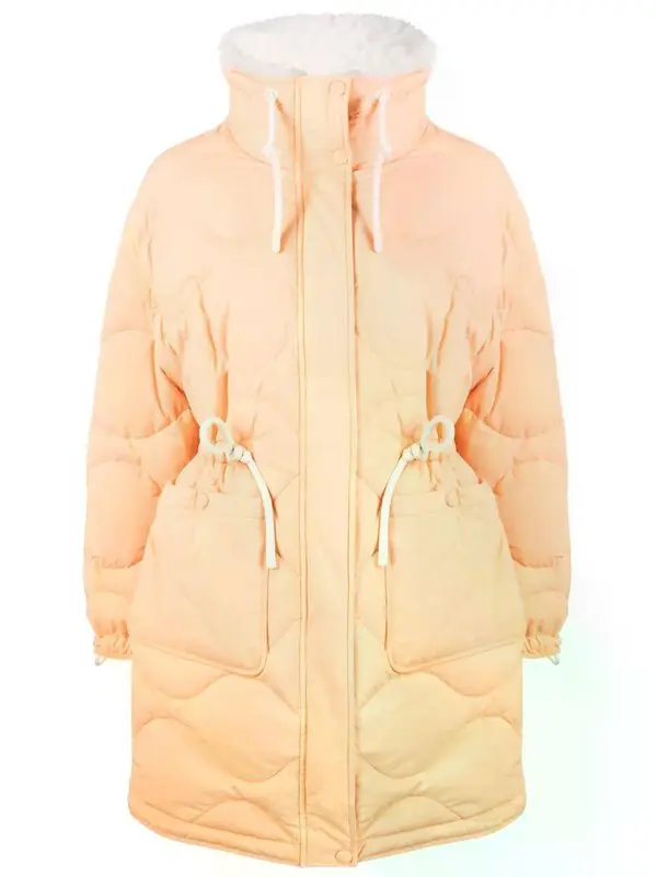 YVES SALOMON Quilted Drawstring-waist Coat - Orange