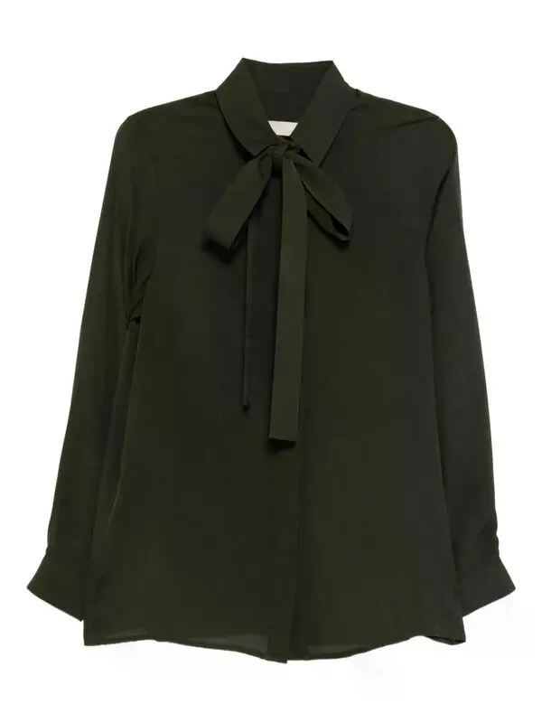 Elie Saab Silk Shirt With Detachable Neck Strap - Green