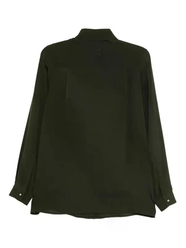 Elie Saab Silk Shirt With Detachable Neck Strap - Green
