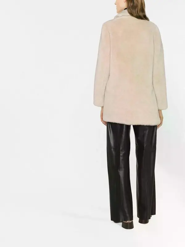 YVES SALOMON Shearling-trim Single-breasted Coat