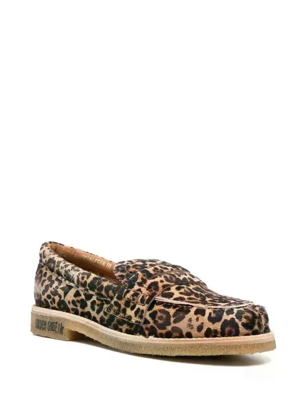 GOLDEN GOOSE Leopard-print Round-toe Loafers