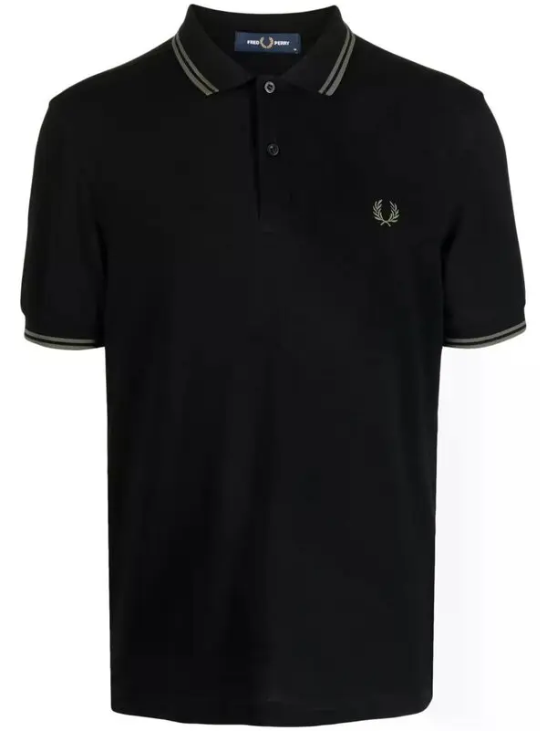 Fred Perry Contrast-trim Cotton Polo Shirt - Black