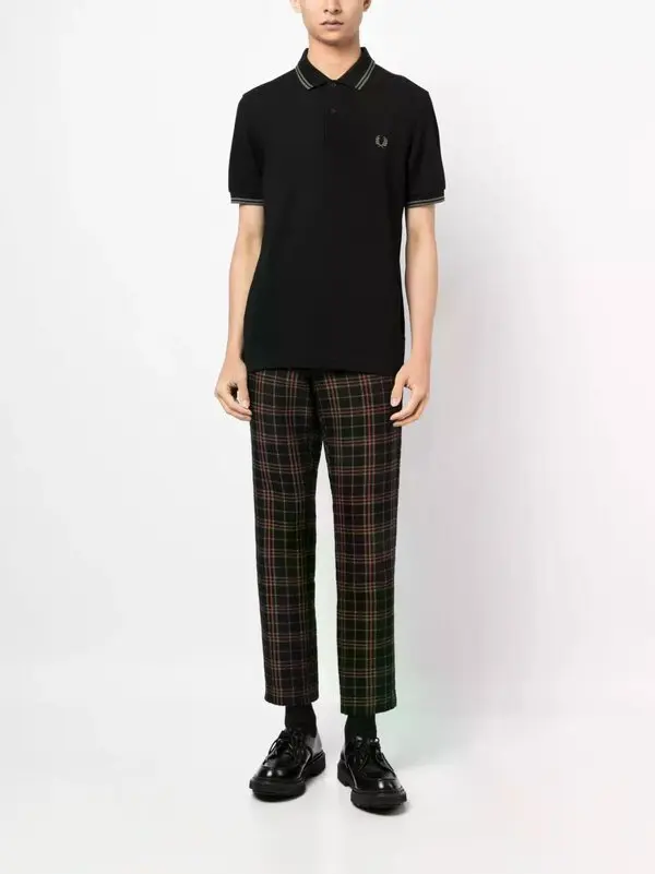 Fred Perry Contrast-trim Cotton Polo Shirt - Black