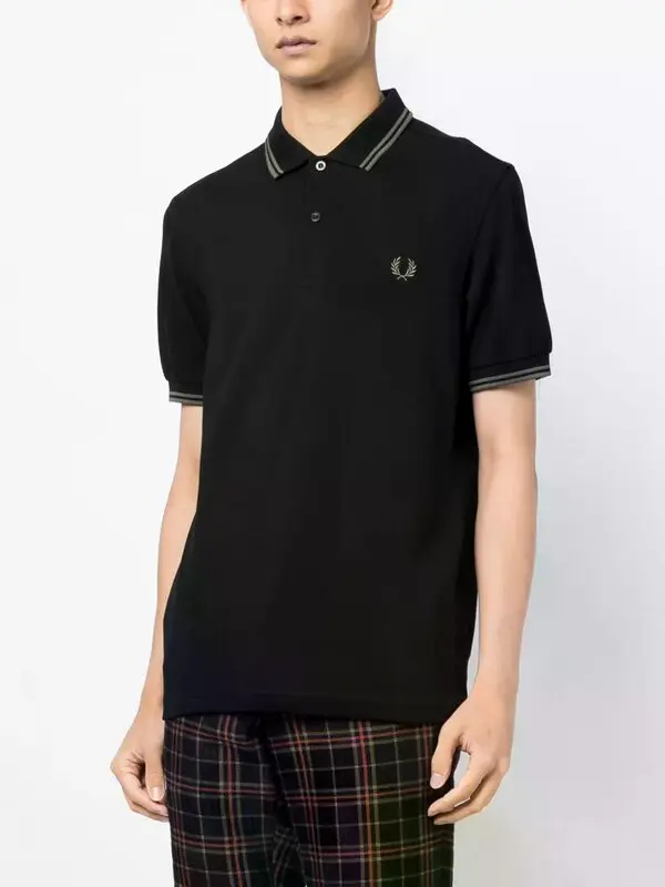Fred Perry Contrast-trim Cotton Polo Shirt - Black