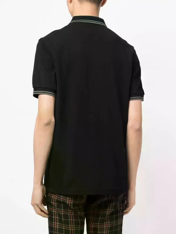 Fred Perry Contrast-trim Cotton Polo Shirt - Black