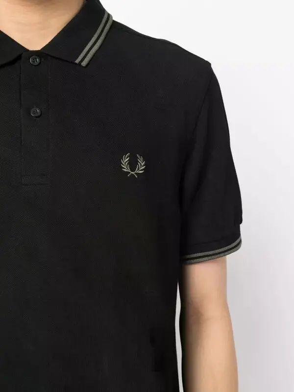 Fred Perry Contrast-trim Cotton Polo Shirt - Black