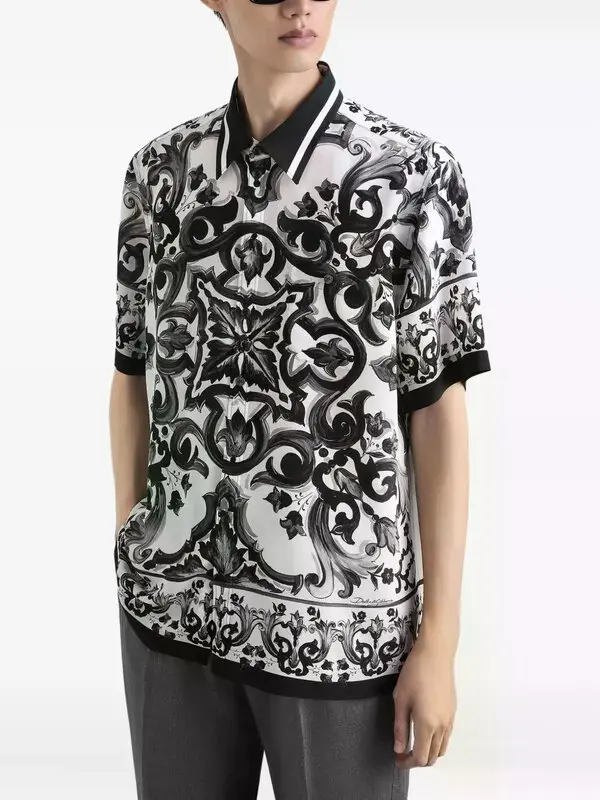Dolce & Gabbana Graphic-print Silk Shirt