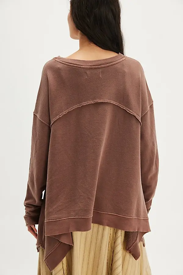 Free People Cascade Sweatshirt - Spiced Chocolate