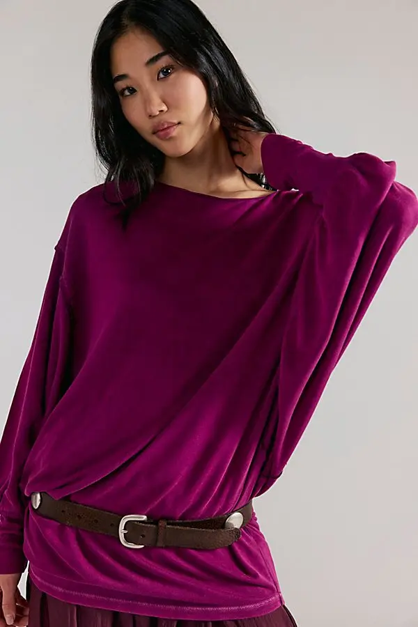 Free People Swept Up Sweatshirt - Amaranth