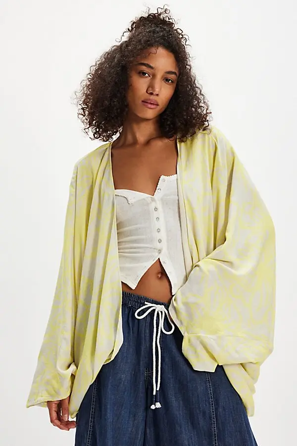 Free People Off The Shore Cocoon Duster - Yellow