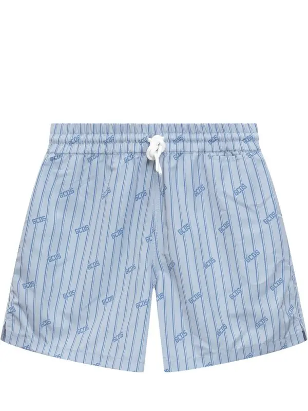 Gcds Striped Logo Shorts - Blue