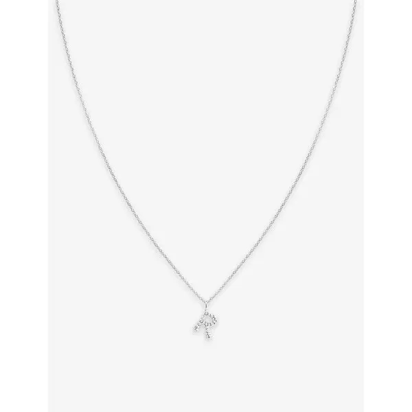 ASTRID & MIYU Initial Pendant Necklace - Rhodium