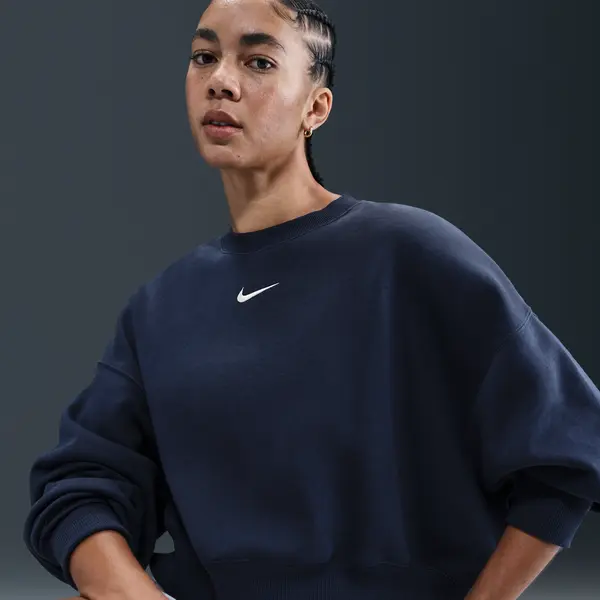 Nike Sportswear Phoenix Fleece Over-oversized Crew-neck Sweatshirt - Blue