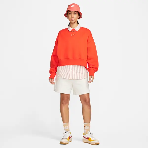 Nike Sportswear Phoenix Fleece Over-oversized Crew-neck Sweatshirt - Red