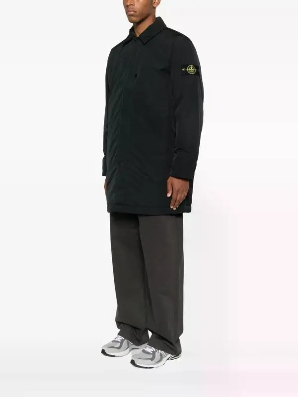 Stone Island Patch-pocket Recycled-polyester Coat - Black