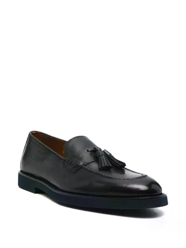 DOUCAL'S Tassel Leather Loafers - Black