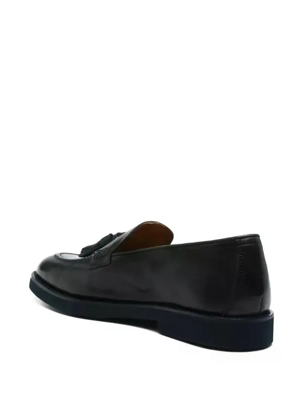 DOUCAL'S Tassel Leather Loafers - Black