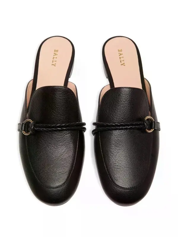 Bally Braided Detail Leather Slippers