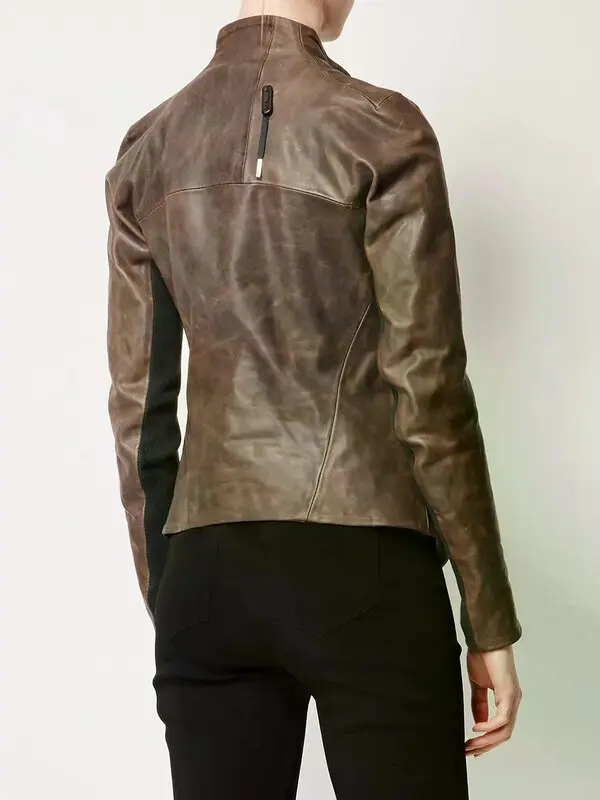 Boris Bidjan Saberi Zipped Fitted Leather Jacket