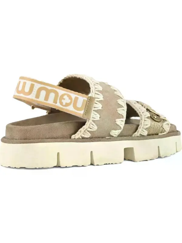 Mou Crochet-detail Sandals - Neutrals