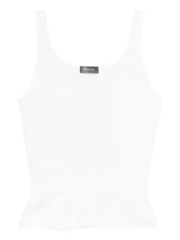 MUGLER Ribbed Tank Top - White