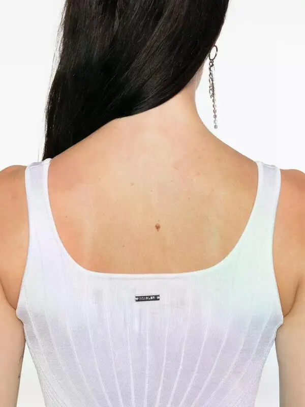 MUGLER Ribbed Tank Top - White