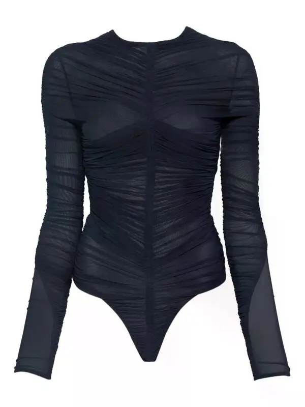 MUGLER Gathered Mesh Bodysuit